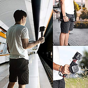 HSU Mini Carrying Case Compatible with GoPro Hero 11/10/9/8/7/(2018)/6/5 Black,Session 5/4,Hero 3+,AKASO/Campark/YI Action Camera and More，Protective Security Bag