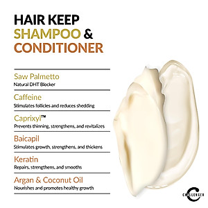 Challenger Men's Hair Keep Shampoo & Conditioner, 2X 10 Oz Bottles | Hair Growth Combo | DHT Blockers| w/Baicapil, Capixil, Rejuvasoft, HairSpa | Caffeine, Biotin, Argan Oil, Coconut Oil & more!