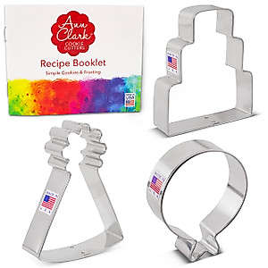 Birthday Cookie Cutters 3-Pc. Set Made in USA by Ann Clark, Birthday Cake, Birthday Hat, Balloon