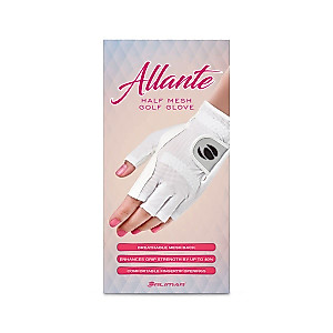 Orlimar Allante Half-Finger Golf Glove - Women’s Left Hand Large (for Right-Handed Golfer),White