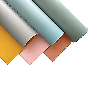4 Pcs Bright Color Double Sided Faux Leather Sheets Two-Color Thick Synthetic PU Leather for Wristlets Keychains Making DIY Projects 8"x12" (21cmx30cm)