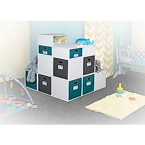 Niche Cubo Half Size Stackable Storage Cube- White Wood Grain