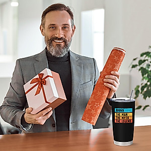 Christmas Boss Gifts for Men, Boss Day Gift for Men Tumbler 20oz, Boss Appreciation Gifts, Boss Birthday Gift for Men, Gifts for Boss Male, Thank You Gift for Boss