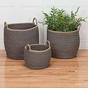 Colonial Mills Preve Basket, 15"x15"x15", Taupe & Blue