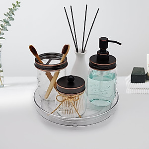 Lazy Susan Rotating Turntable Food Storage Container for Cabinets, Pantry, Fridge, Countertops,Vanity,BPA Free - Spinning Organizer for Spices, Condiments - 9" Round , Clear-2 Pack