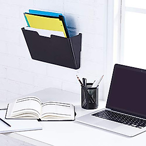 Amazon Basics Hanging 3 Tier Wall File Organizer - Pack of 3, 13 x 15 Inches, Black