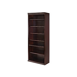 Martin Furniture Huntington Club 84'' Wood Bookcase, Storage Cabinet, Office Shelves, Cherry, Brown (HCR3684/D)