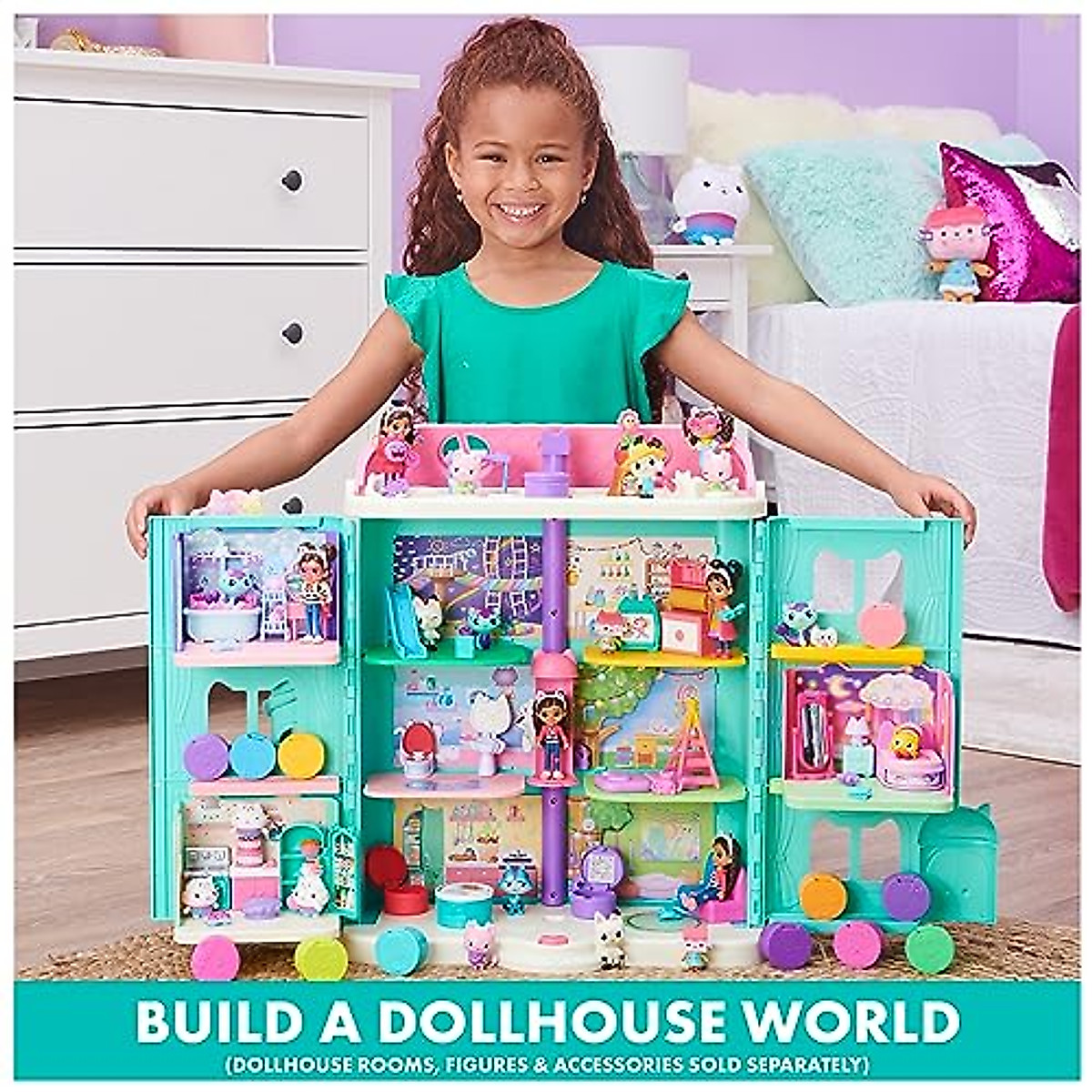 Gabby’s Dollhouse, Purrfect Dollhouse with 15 Pieces including Toy Figures, Furniture, Accessories and Sounds, Kids Toys for Ages 3 and up
