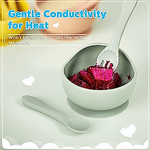 6 Pieces Silicone Baby Feeding Forks and Spoons Set Hot Safety First Stage Self Feeding Supplies Mini Kids Utensils for Over 6 Months Babies Boy Girl Toddlers First Foods (Nature Color)