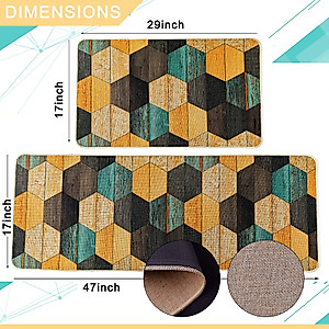Kitchen Mat Set - Non Skid Kitchen Rugs and Mats Anti Fatigue Kitchen Floor Mats Rubber Back Absorbent Washable Kitchen Rug Set 2 Piece 17''x29''+17''x47'' LISIBOOO