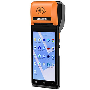 alacrity POS Receipt Printer, Handheld PDA Printer Mobile POS Machine 5.5" Touch Screen 58mm Thermal Printer Android 8.1 Support 4G WiFi Bluetooth Communication Orange