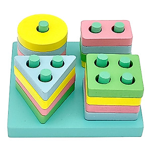 Sorting & Stacking Toys for Toddlers 1 2 3+ Years Old, Learning Shape Recognition Color Stacker Preschool Kids Educational Activity Games