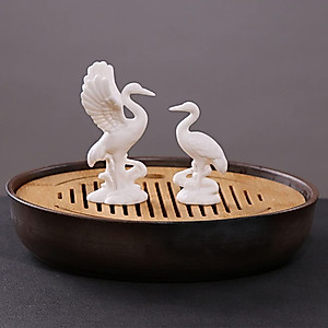 BESPORTBLE Ceramic Crane Figurine Chinese Animal Statue Figurine Home Decor Japanese Zen Garden Housewarming