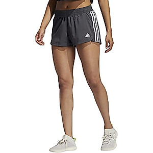 adidas,womens,Pacer 3-Stripes Woven Shorts,Grey/Black,Small