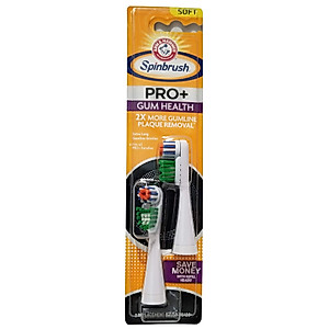 Arm & Hammer Spinbrush Pro+ Gum Health Soft Replacement Brush Heads, 2 count