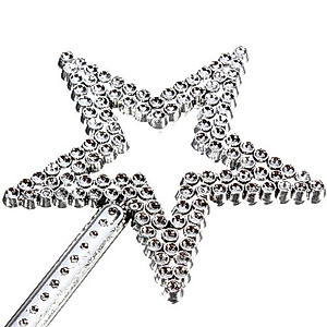 AKOAK Star Wand,13 Inches Silver Fairy Princess Angel Wand