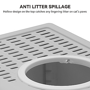 YITAHOME Large Enclosed Cat Litter Box with Lid Cover, Hooded Odorless Anti-Splashing Cat Toilet with Drawer Litter Scoop Front Entry Top Exit Door, Easy to Install and Clean