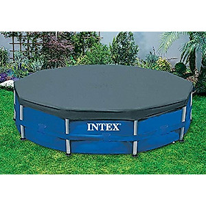 Intex Pool Ladder for 48 Inch Wall Pools & 15' Pool Debris Cover w/ Drain Holes