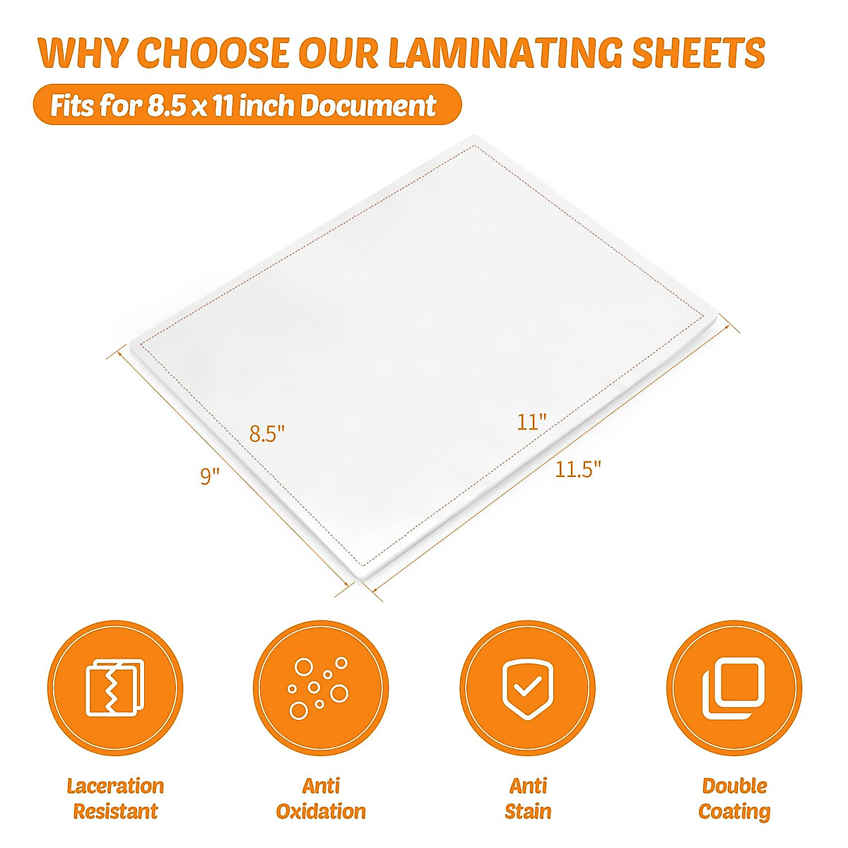 Lamtetur Thermal Laminating Pouches 9" x 11.5" Inches,3-Mil 100/200Pack,Laminator Sheets,Letter Size ,Clear (3MIL-200sheets)