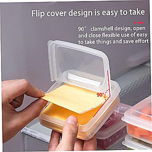 Fridge Cheese Container Butter Food Preservation Box Cheese Slice Box with Flip Lid 2pcs
