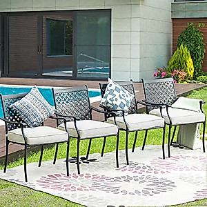 PatioFestival Patio Dining Chairs Stackable Outdoor Chairs Dining Furniture Set of 4,All Weather Frame with Thick Cushion for Porch,Yard,Balcony,Kitchen