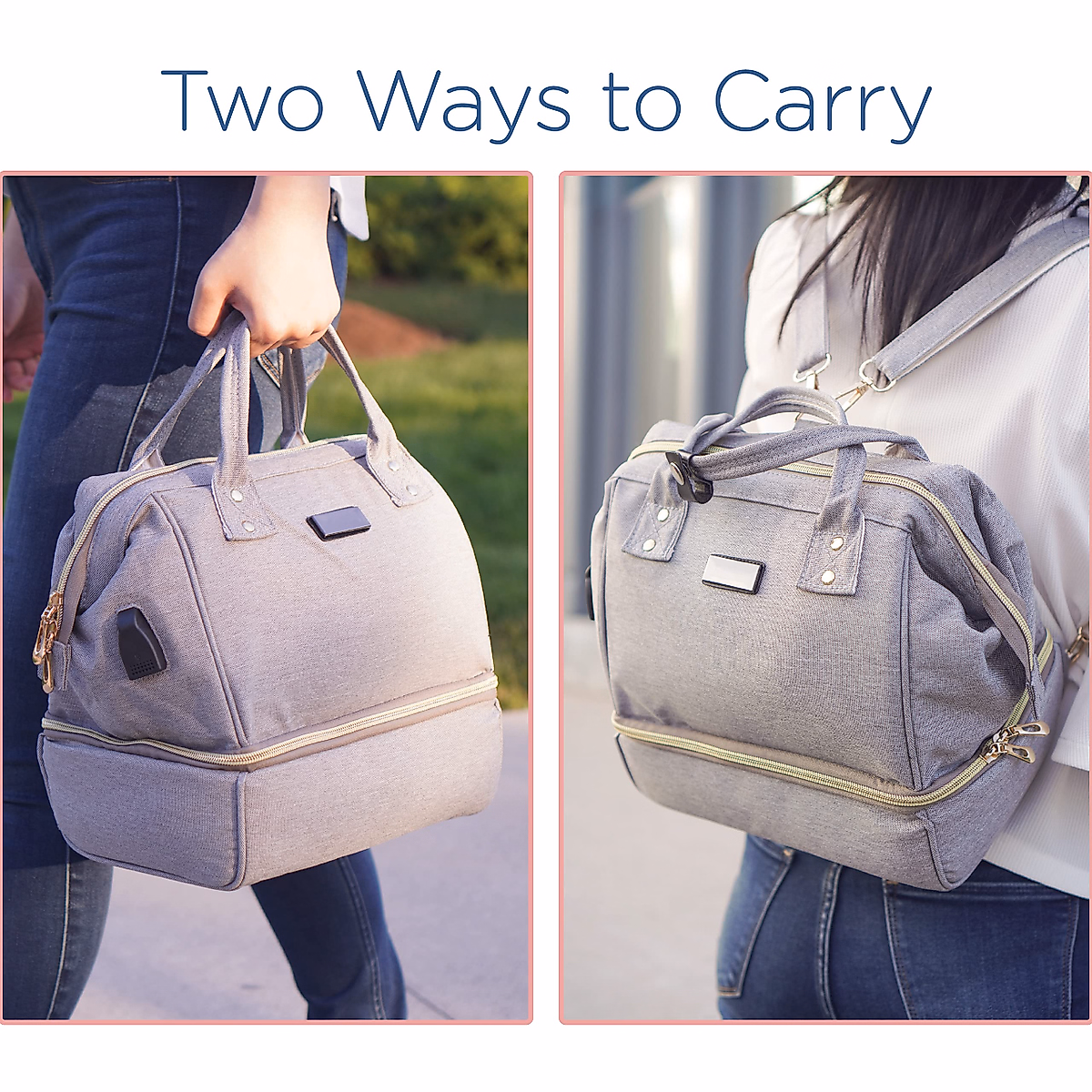 Nolla Breast Pump and Diaper Bag (Black)