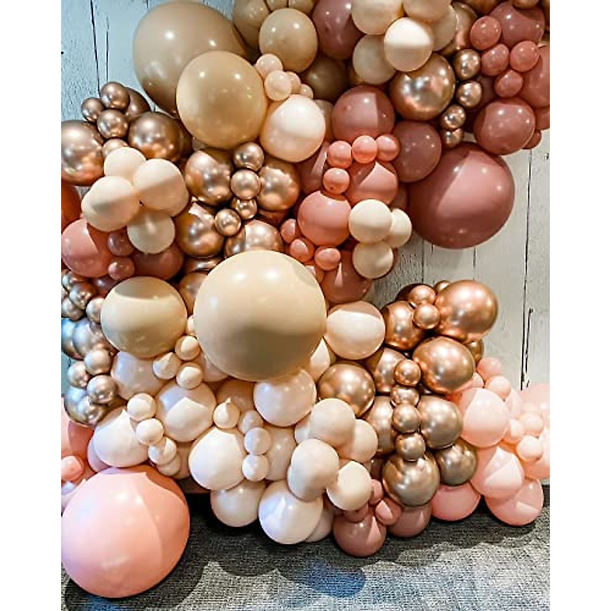 Dusty Pink Brown Balloon Garland Nude Tan Pink Rose Gold Metallic Double Stuffed Latex Party Balloons For Baby Shower Birthday Wedding Bachelorette Party Decorations