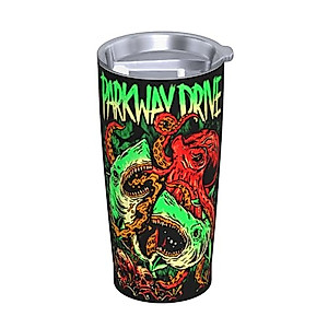 HIKTIEK Parkway Musics Drive Stainless Steel Insulated Car Sippy Cup With Lid Travel Mug for Cold Hot 20 oz