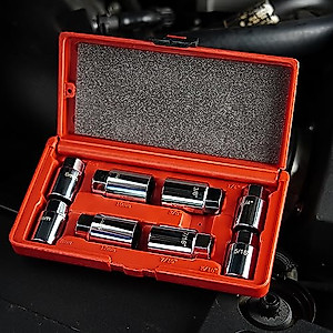 ABN Stud Extractor Set, Broken Stud Removal Socket 8-Piece SAE & Metric Stud Remover Set – Stud Puller Sockets