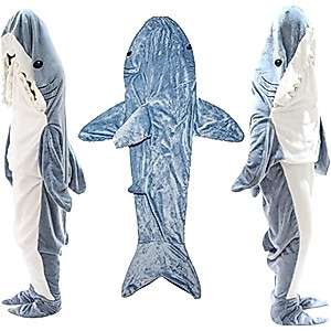Shark Blanket, Shark Wearable Blanket Adult, Shark Blanket Hoodie, Shark Blanket Super Soft Cozy Flannel Hoodie (XL)
