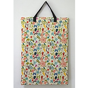 Large Hanging Wet/dry Cloth Diaper Pail Bag for Reusable Diapers or Laundry (Bloom) by Hibaby
