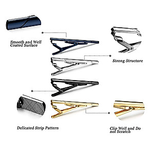Erioctry Mens Stainless Steel Tie Clips Minimalist Necktie Tie Bar Clasp Clip Clamp Pins Best Gift For Men Business Party Wedding Best Gift and Daily Life