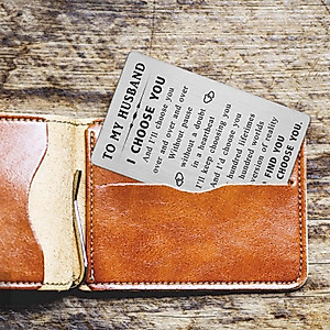 HYHYDHP Husband Fathers Day Card - Wedding Day Gifts for Husband from Wife - I Choose You Gifts for Him Husband - Groom from Bride, Engagement Card, I Love You Gifts, Anniversary Card for Men Ideas