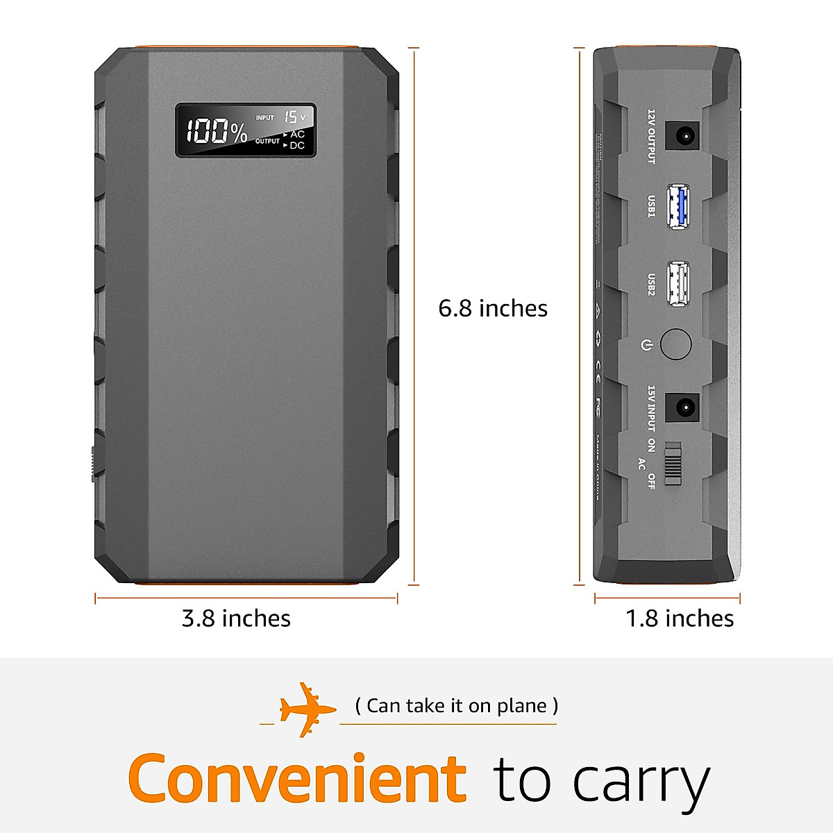 SinKeu 88.8Wh|65Watts Portable Laptop Phone Charger with AC DC USB Outlets, A Super Travel Portable Battery Pack & Power Bank for HP Notebooks, MacBook, iPad, iPhone