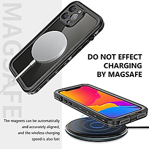 MAXCURY Waterproof Case for iPhone 13 Pro Max, Heavy Duty Shockproof Case Built in Screen Protector for Men & Women, Full Body Protection Apple Cover for 13ProMax 6.7 inch Phone (Black)