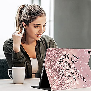 Case for New iPad Mini 6 2021 (6th Generation), Multi-Angle View Adjustable Stand Auto Wake/Slee for iPad Mini 6th Gen 8.3 Inch , Quote Bible Psalm 46:10 Pink