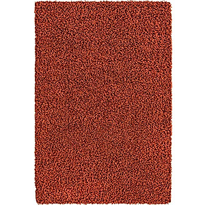 Unique Loom Solid Shag Collection Area Rug (4' 1" x 6' 1", Terracotta)