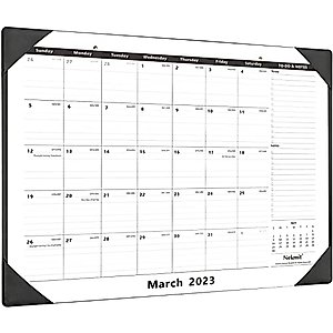 Nekmit Large Desk Calendar 2023 with Desk Protecting Pad, Runs From Now - Jun 2024, 22" x 17" Desk Pad Calendar for Life Planning or Organizing