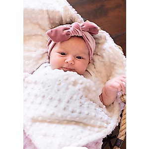 BUTTZO Baby Blanket for Boys Girls Toddlers,Fuzzy Soft Warm Cozy Minky Dot Receiving Blanket,Baby Newborn Blanket Shower Gifts (Pink, 30 X 40 inch)