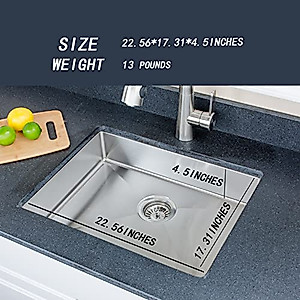 Wells Handcrafted 23-inch 18-gauge Undermount Single Bowl ADA Compliant Stainless Steel Kitchen Sink