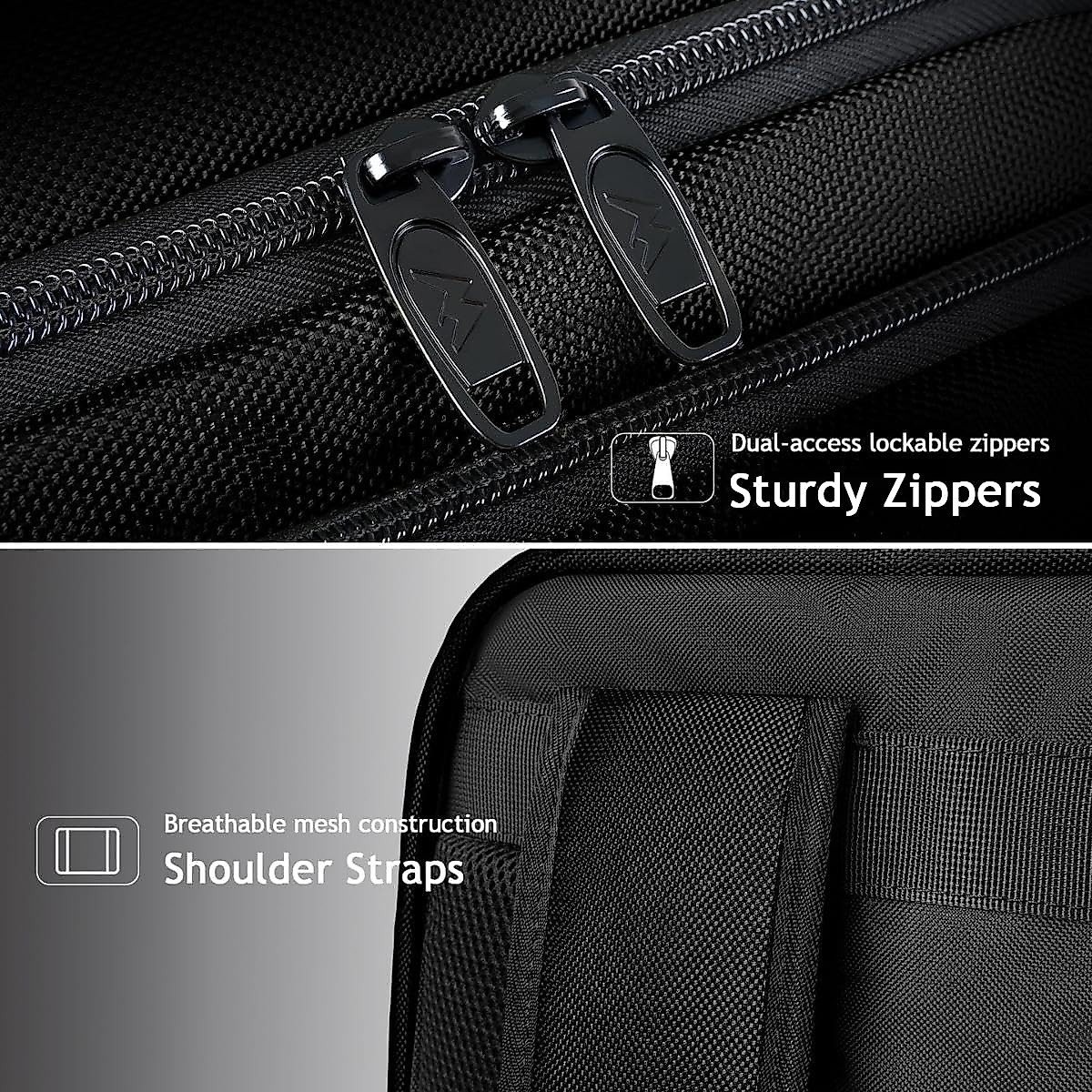 MATEIN Travel Backpack, 40L Flight Approved Carry on Hand Luggage, Water Resistant Anti-Theft Business Large Daypack Weekender Bag for 17 Inch Laptop, Black