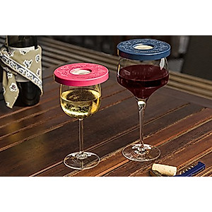 Wine-Tapa(R) Cabana Set of 6 Wine Glass Covers in Six Bright, Beautiful Colors - To Protect Your Wine Glass from Bugs & Insects
