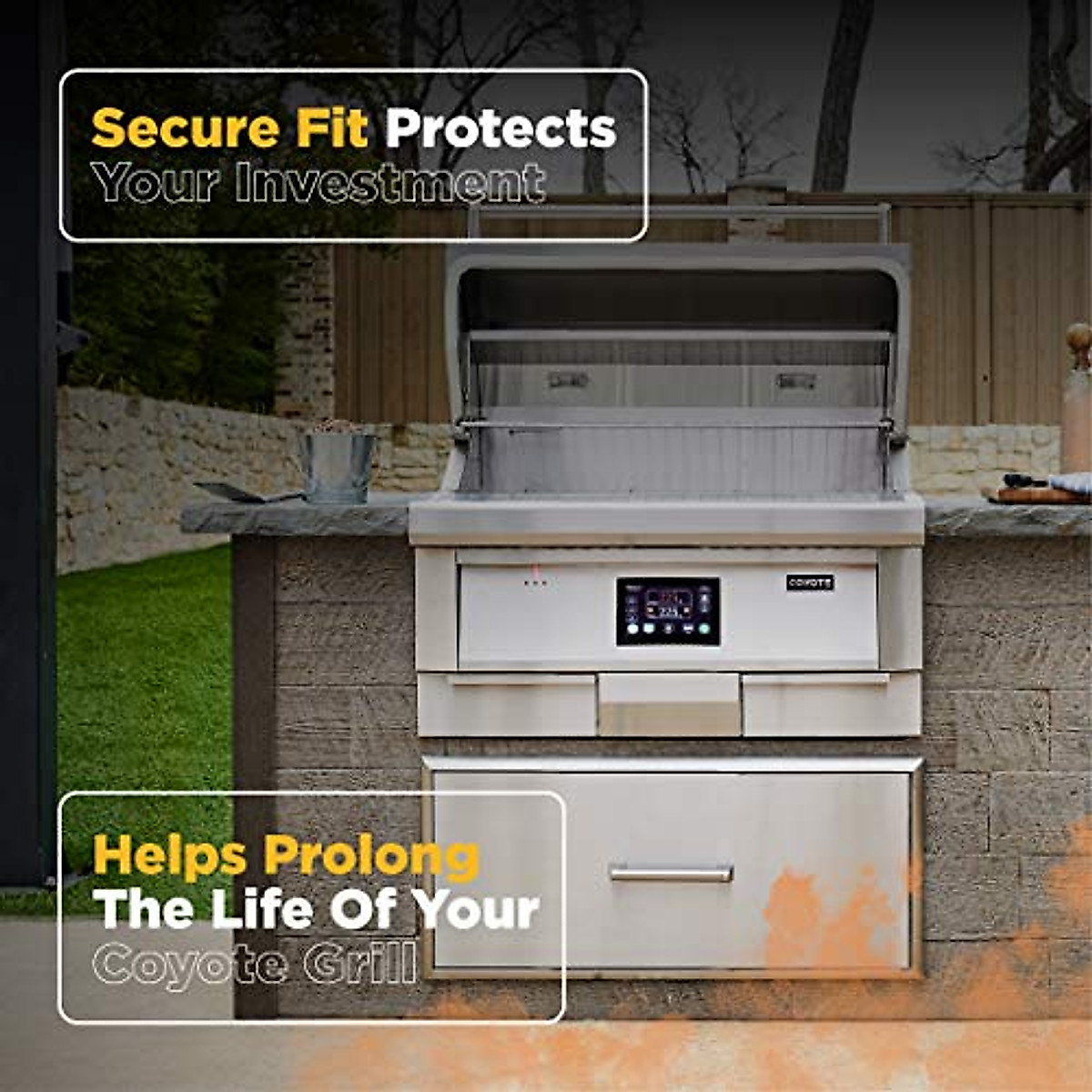 Coyote Grill Cover, Compatible with Coyote 36” Pellet Grills - CCVR36P-BI