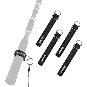Booms Fishing RB1 Rod Tie Belts Pole Straps 4pcs 5.9"