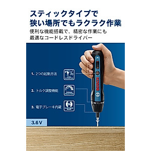 Bosch Professional 3.6V Cordless Screwdriver (Includes 32 Driver Bits, Extension Bit Holder, Carrying Case, Charging Cord) BOSCHGO-N Blue