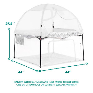 Dream On Me Ziggy Square Playpen Dove White/Easy Set Up/Breathable Mesh Walls/Stylish Finishes/Folds Compactly/Easy Storage/Lightweight/Ideal for Travel
