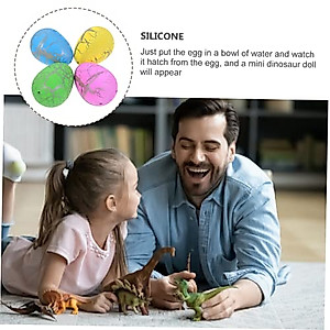 EXQUIMEUBLE 12pcs Water Hatching Dinosaur Eggs Mini Toy Kids Educational Toys Inflatable Toy Transforming Dinosaur Toys Easter Eggs Surprise Toys Dinosaur Egg Toys Inflation Toy Dinosaur Model