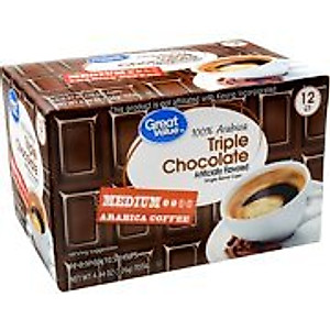 Triple Chocolate Coffee Single Serve Cups, Medium Roast, 12 Count,Pack of 3