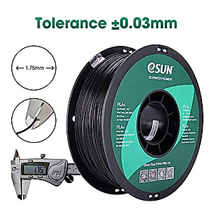 eSUN PLA PRO (PLA+) 3D Printer Filament, Dimensional Accuracy +/- 0.03mm, 1kg Spool, 1.75mm, Black