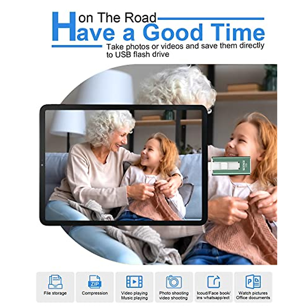 SCICNCE 1TB Photo Stick for iPhone Flash Drive, USB Memory Stick Thumb Drive External Storage Compatible with iPhone iPad Android Computer (Light Green)